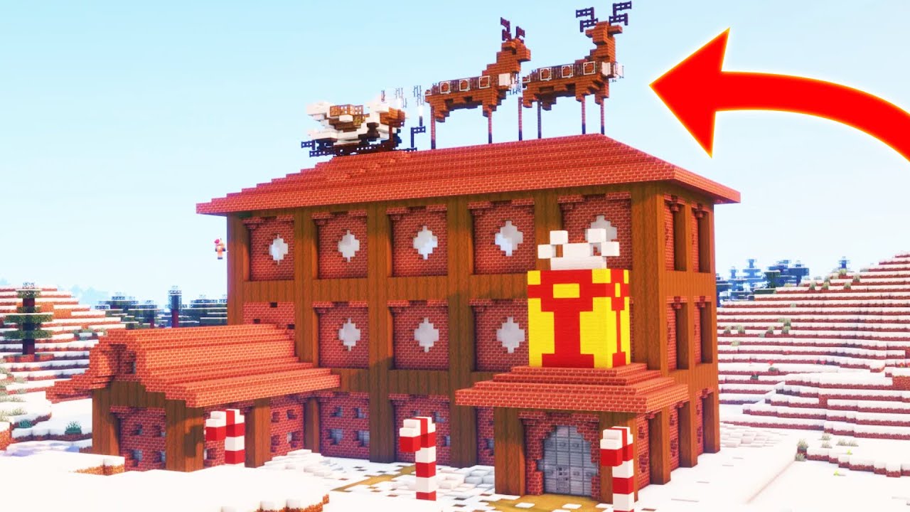Minecraft House with Winter Decoration - Minecraft videos