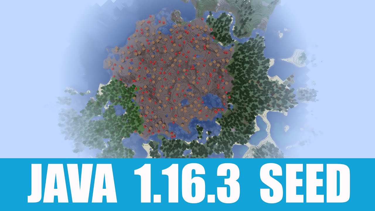 Minecraft Java 1.16.3 Seed: Spawn on a huge mushroom field with a taiga ...