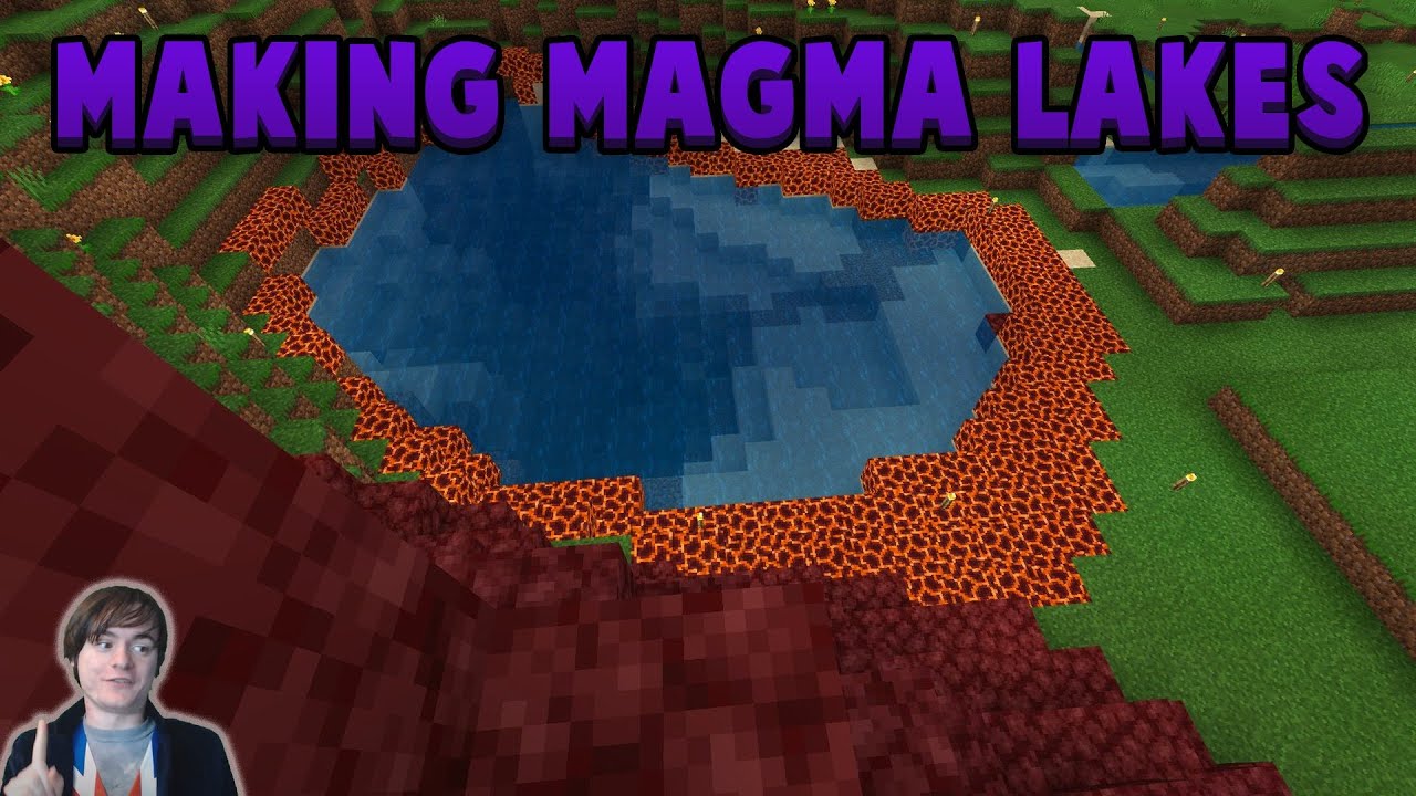 Minecraft: Making Mega Magma Mountainside Lakes - Minecraft videos
