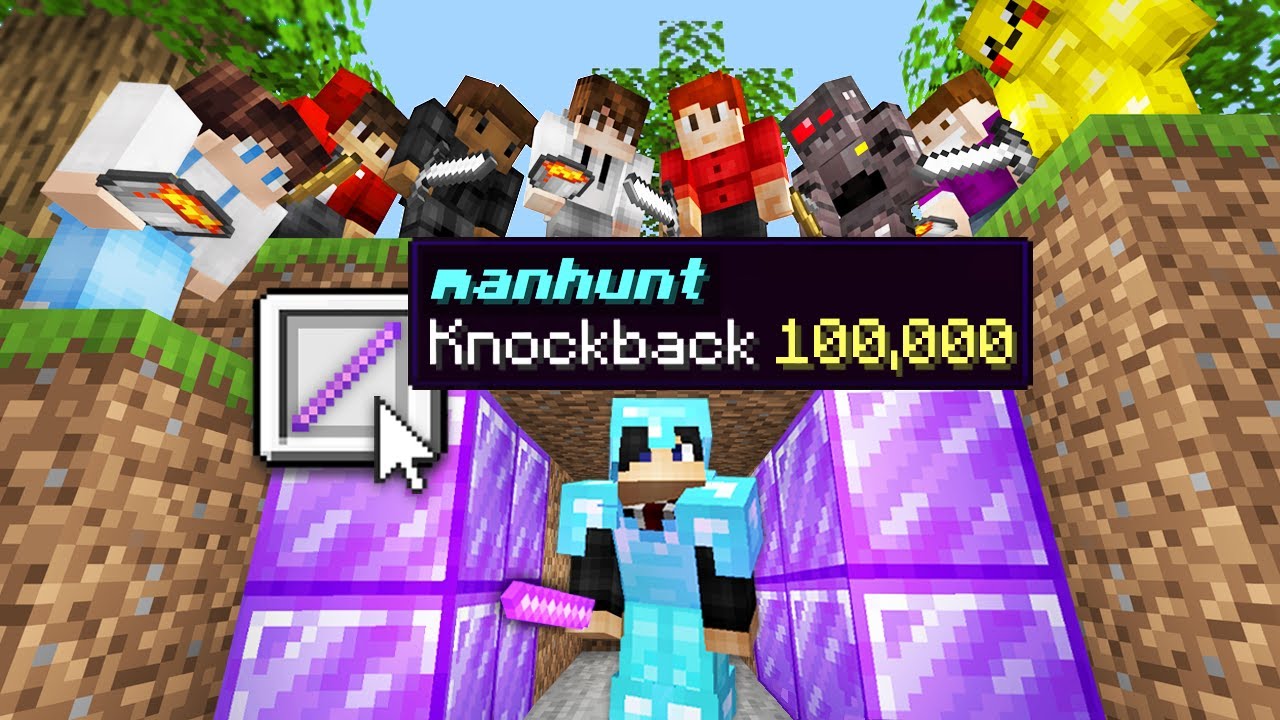 Minecraft Manhunt but i secretly used Knockback 100,000.. - Minecraft ...