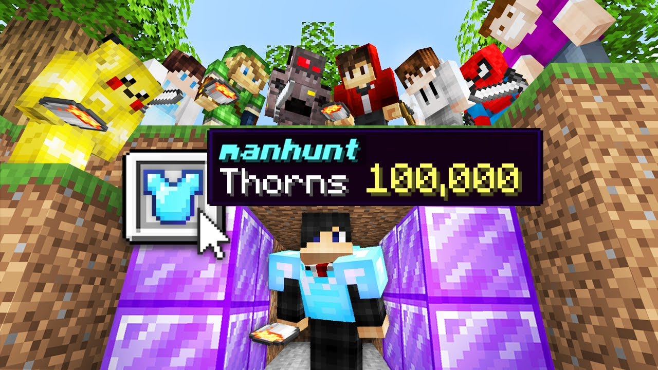 Minecraft Manhunt but i secretly used Thorns 100,000 armor ...
