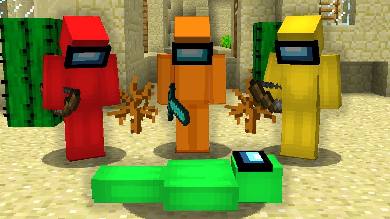 Minecraft Manhunt but there's an IMPOSTER Among Us... - Minecraft videos