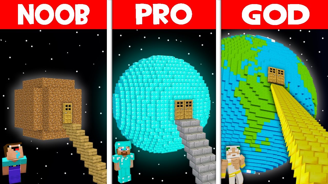 Minecraft NOOB vs PRO vs GOD: NOOB FOUND STAIRS TO THE PLANET HOUSE ...
