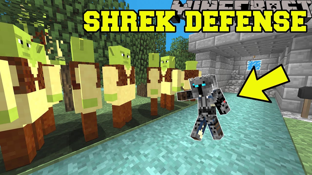 Minecraft: SHREK DEFENSE! (TOWER DEFENSE WITH SHREK!) Modded Mini-Game ...