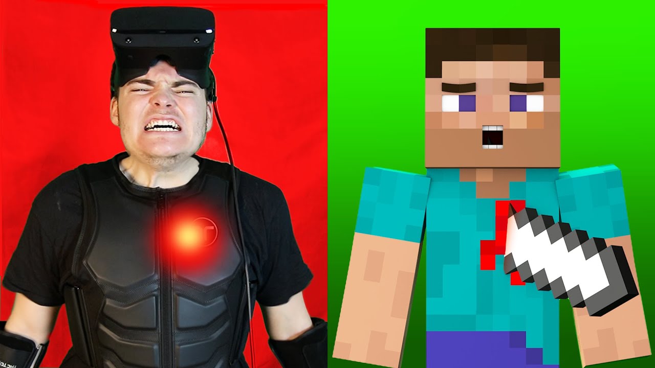 Minecraft VR But I Can Feel Pain.. (Haptic Suit) - Minecraft videos