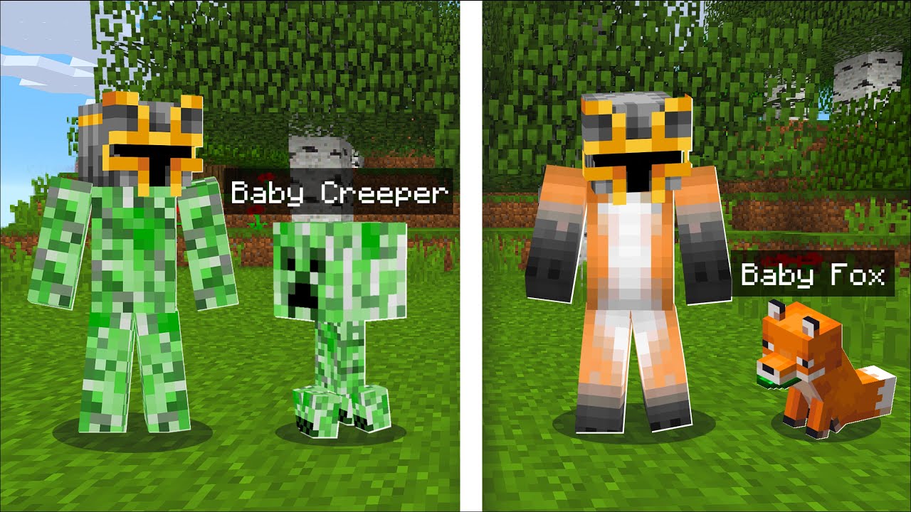 Minecraft WEARING MOB ARMOR TO FIND BABY MOBS MOD / HELP FAMILY MOBS ...