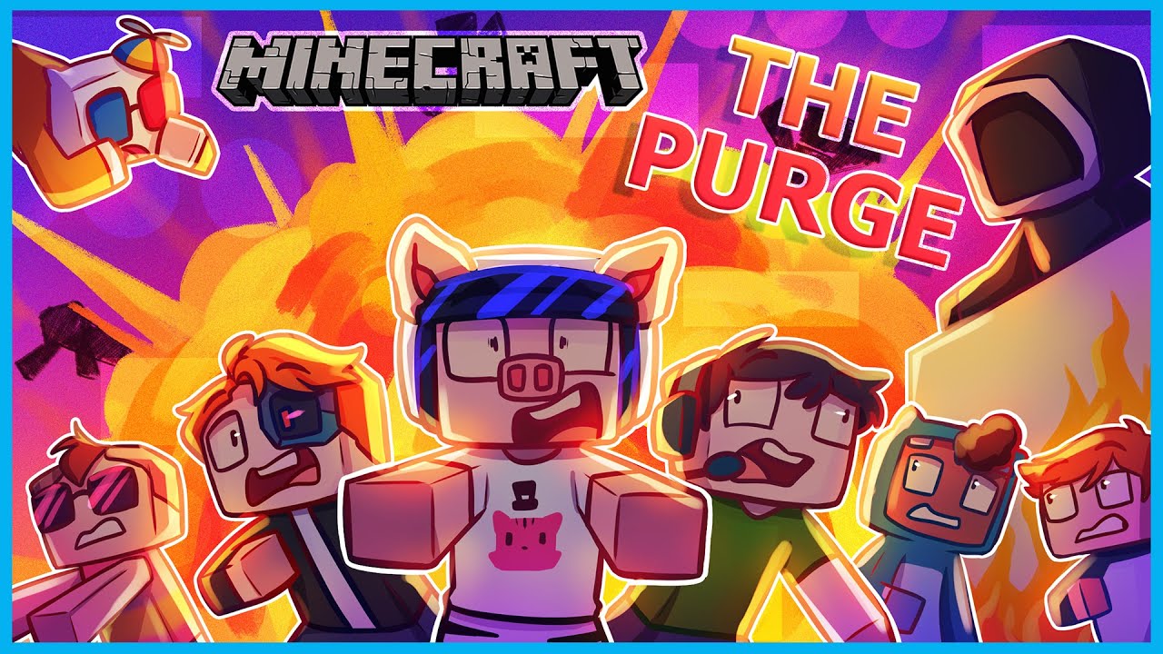 Minecraft but it's Day 1 of The Purge server... - Minecraft videos