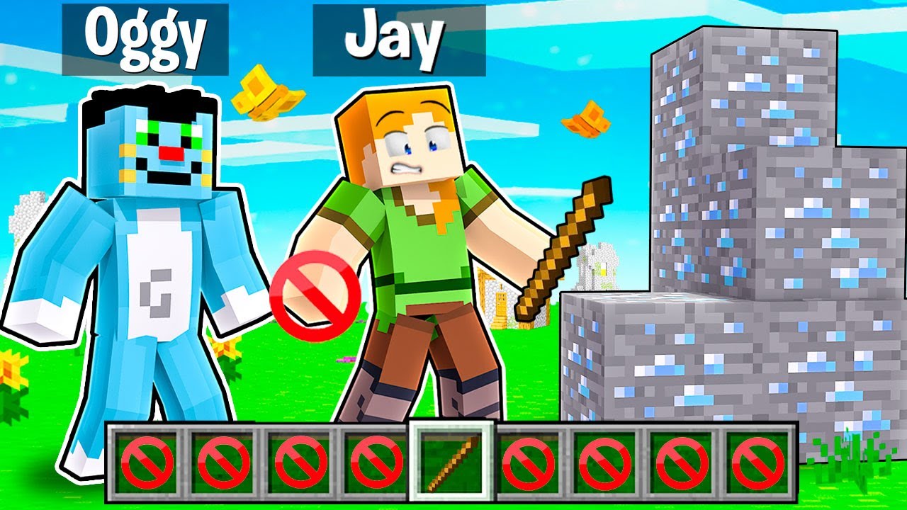 Playing MINECRAFT With ONLY 1 INVENTORY SLOT! - Minecraft videos