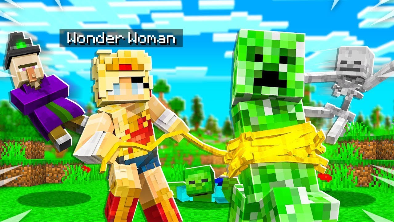 Playing Minecraft as WONDER WOMAN! - Minecraft videos