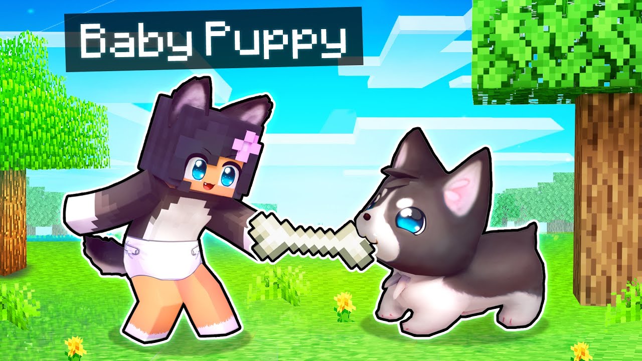 Playing as a BABY PUPPY In Minecraft! - Minecraft videos