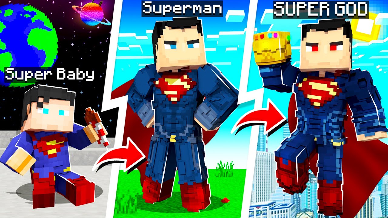 Upgrading SUPERMAN to SUPERGOD in MINECRAFT! - Minecraft videos