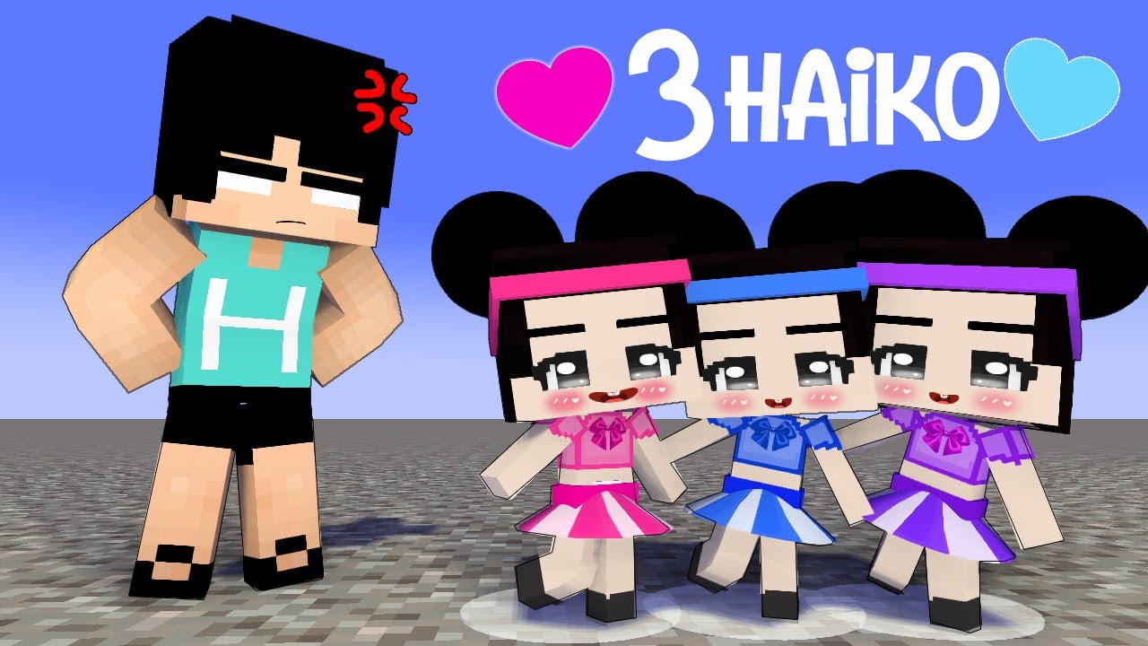 3 NEW CUTE HAIKO MAKE FUN IN HEROBRINE WORLD - MINECRAFT ANIMATION ...