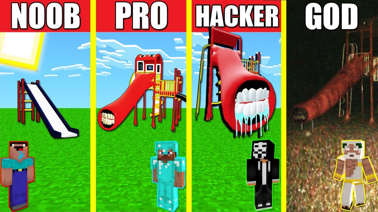 EXTRA SLIDE SCP HOUSE BUILD CHALLENGE - NOOB vs PRO vs HACKER vs GOD ...