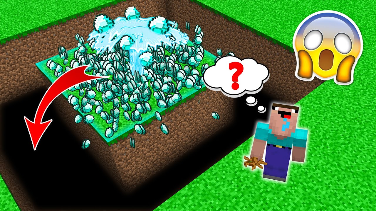 HELP NOOB SAVE THIS DIAMONDS DROPS IN ABYSS !!! MINECRAFT CHALLENGE ...