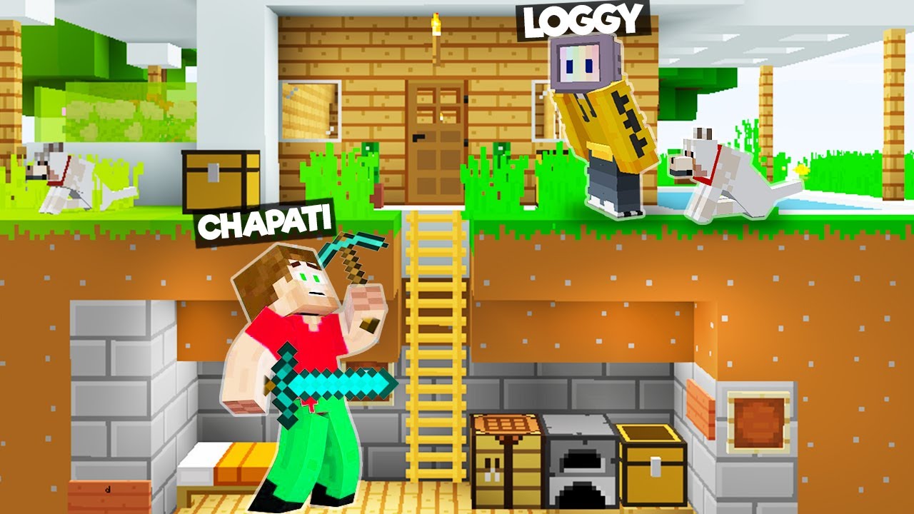 I MADE A SECRET HOUSE TO STEAL DIAMONDS FROM LOGGY | MINECRAFT ...