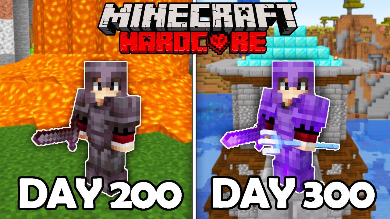 I Survived 300 Days Straight in Minecraft Hardcore - Minecraft videos