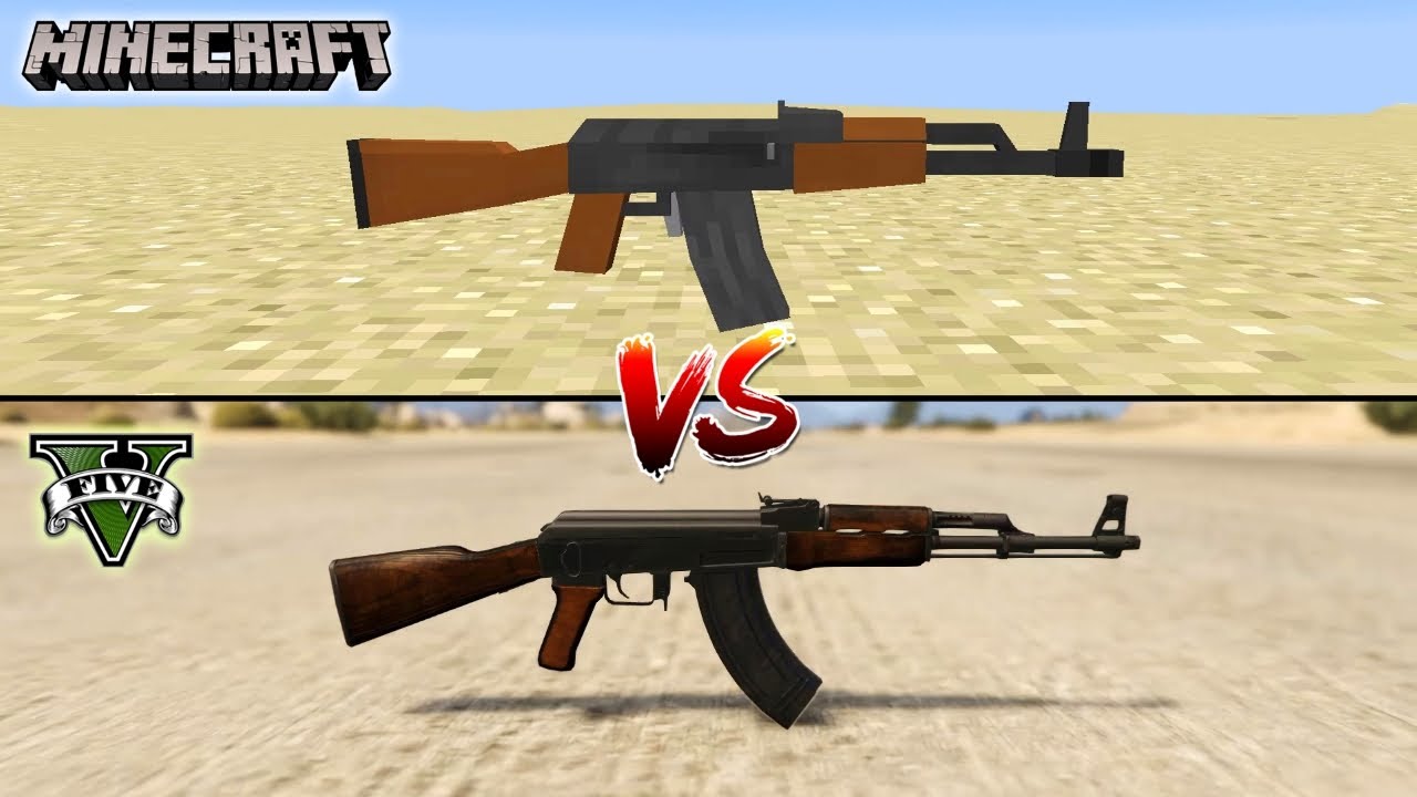 MINECRAFT AK 47 VS GTA 5 AK 47 - WHICH IS BEST? - Minecraft videos