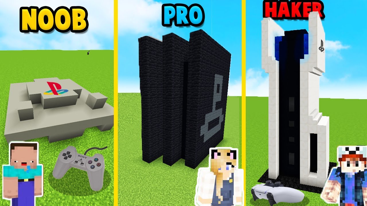 MINECRAFT - PLAYSTATION CHALLENGE | NOOB vs PRO vs HAKER | Vito vs ...