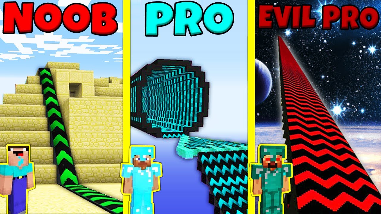 Minecraft Battle: NOOB vs PRO vs EVIL PRO: SPRINGBOARD RAMP BUILD ...