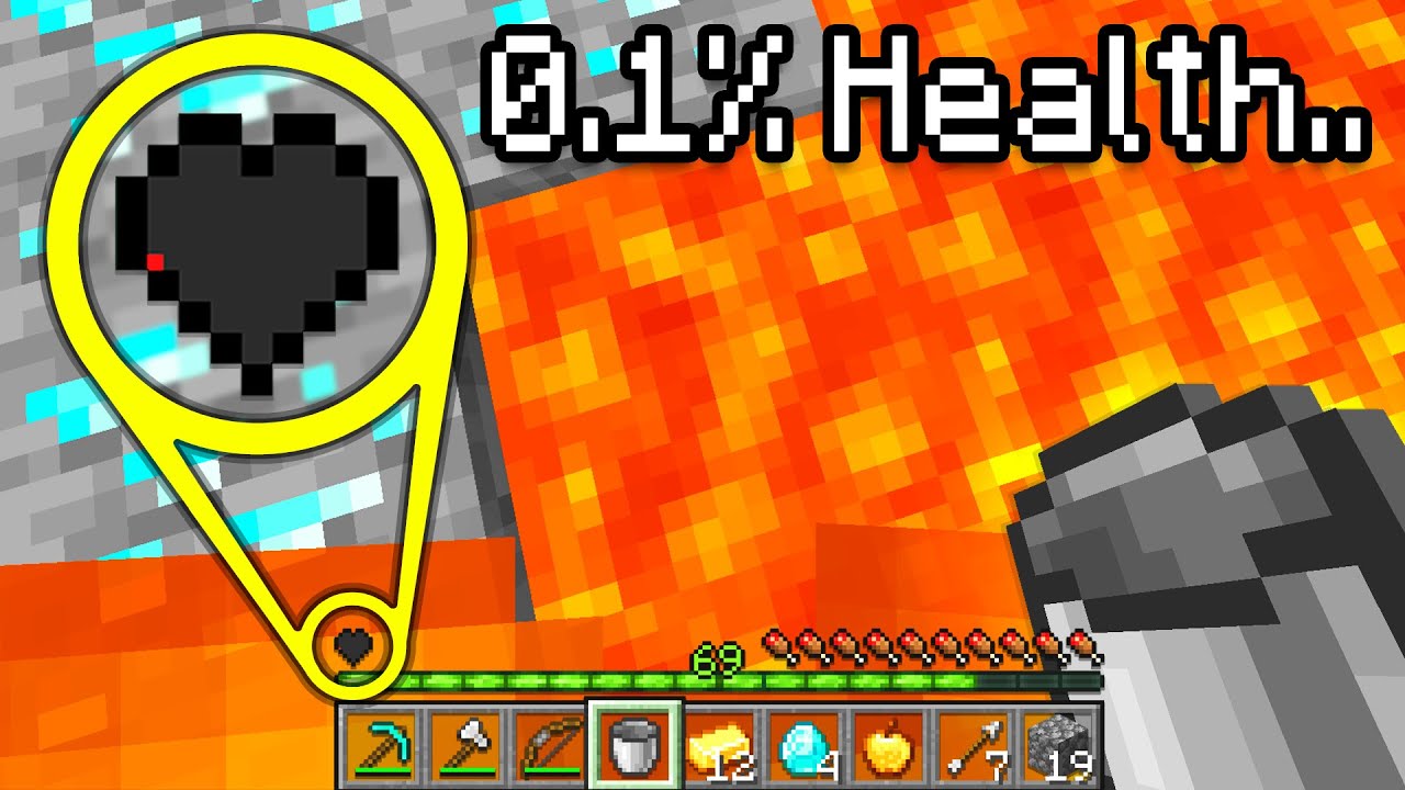 Minecraft, But with only 0.1% Health.. - Minecraft videos