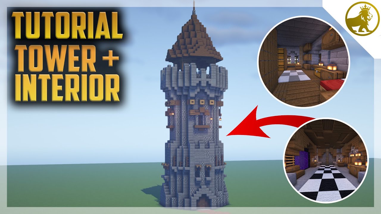 Minecraft - How to Build a Survival Tower + Interior | Tutorial ...