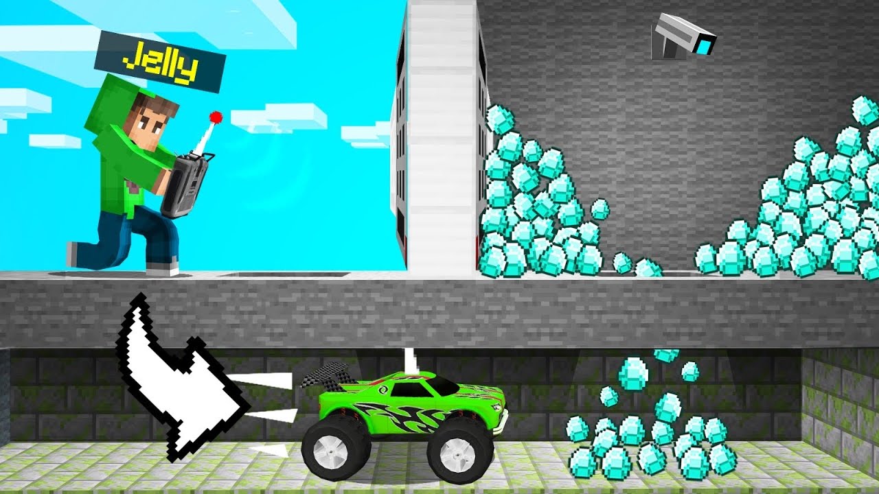 ROBBING A DIAMOND BANK In MINECRAFT! (RC Car Heist) - Minecraft videos