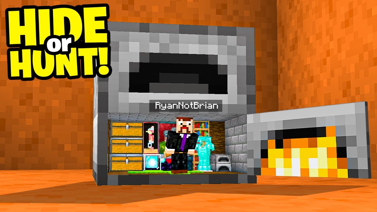 SECRET Minecraft Furnace Base! (Hide or Hunt) - Minecraft videos