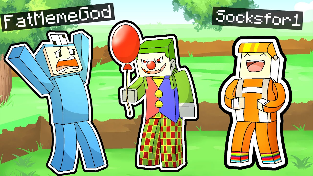 minecraft but I troll FatMemeGod with SCARY CLOWN mod - Minecraft videos