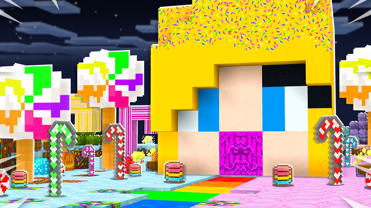 Extreme CANDY ONLY Minecraft House Battle! - Minecraft videos