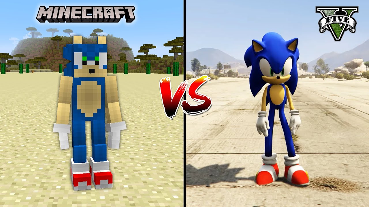 GTA 5 SONIC VS MINECRAFT SONIC - WHO IS BEST? - Minecraft videos
