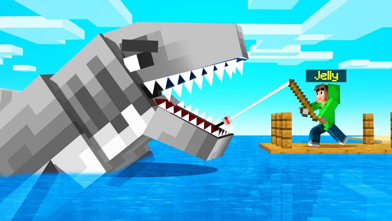 I CAUGHT The MEGALODON SHARK In MINECRAFT! - Minecraft videos
