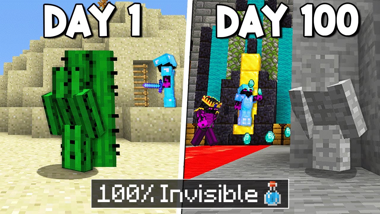 I Survived 100 Days Inside a Hidden Minecraft Base... - Minecraft videos
