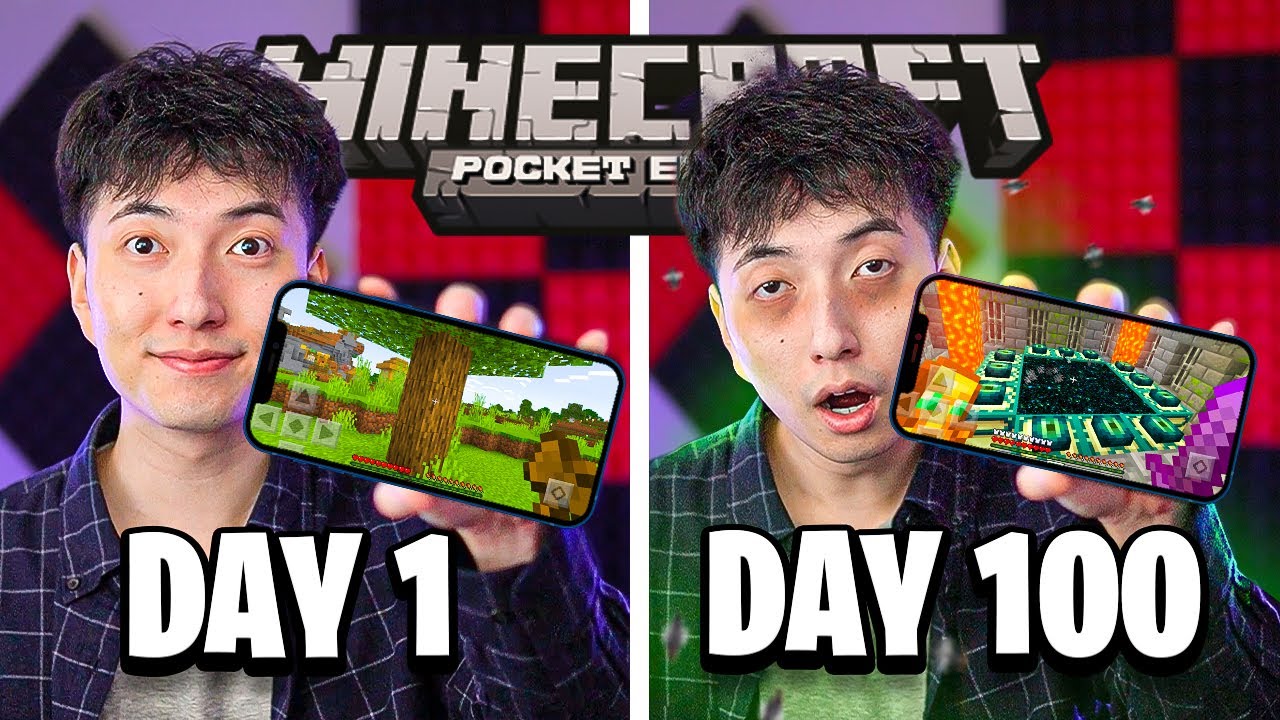 I Survived 100 Days in Minecraft Pocket Edition - Minecraft videos