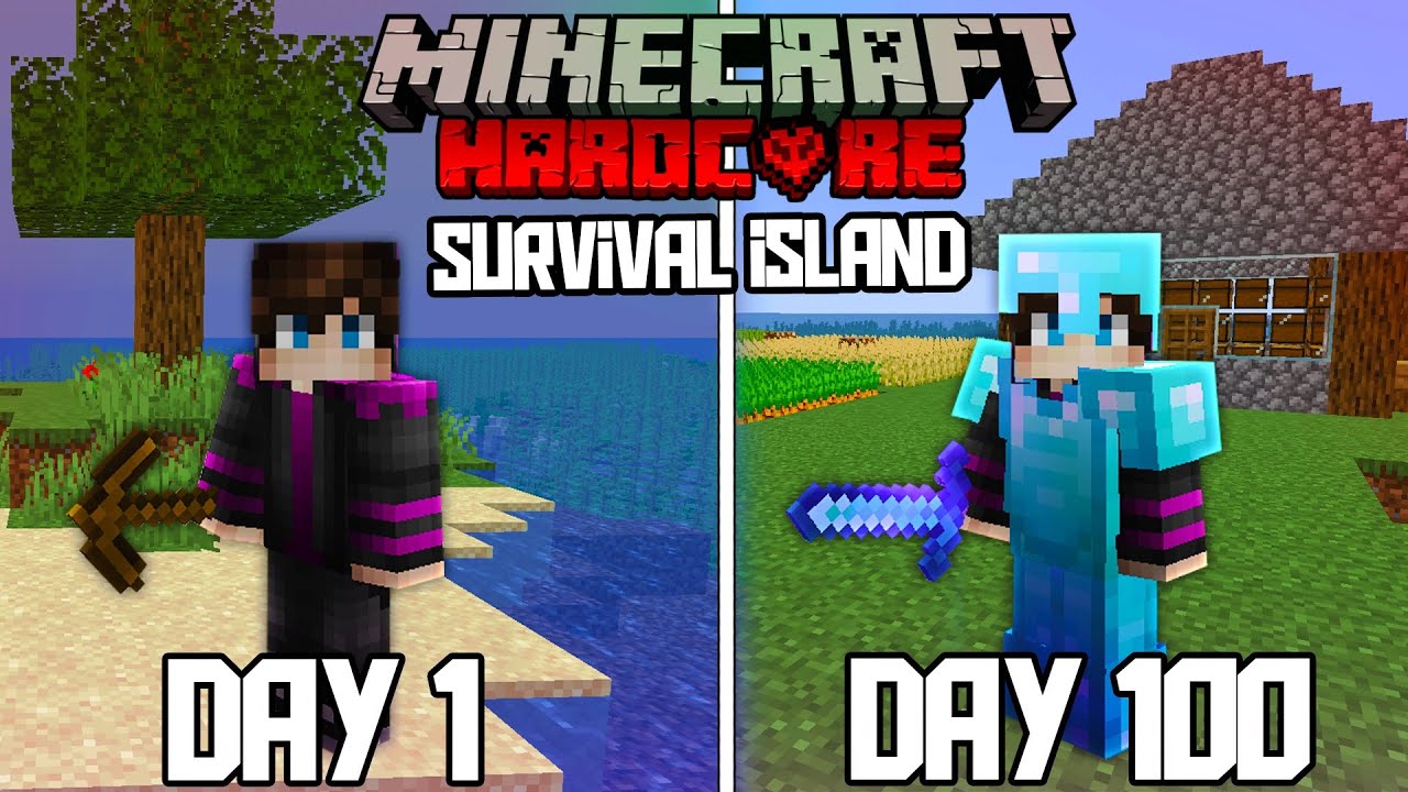 I Survived 100 Days on a ISOLATED SURVIVAL ISLAND in Minecraft Hardcore... - Minecraft videos