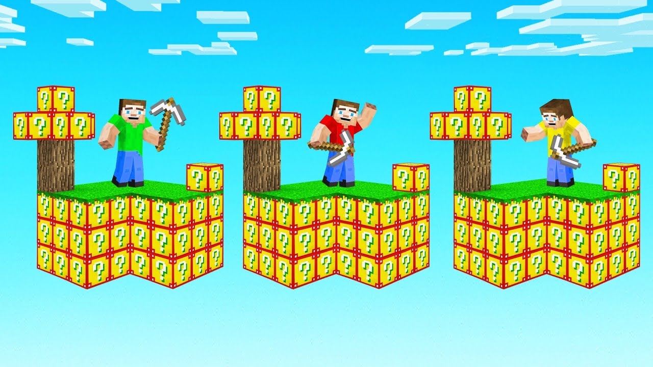 Minecraft BUT The SKYBLOCK Is CRAZY LUCKY BLOCKS! - Minecraft videos