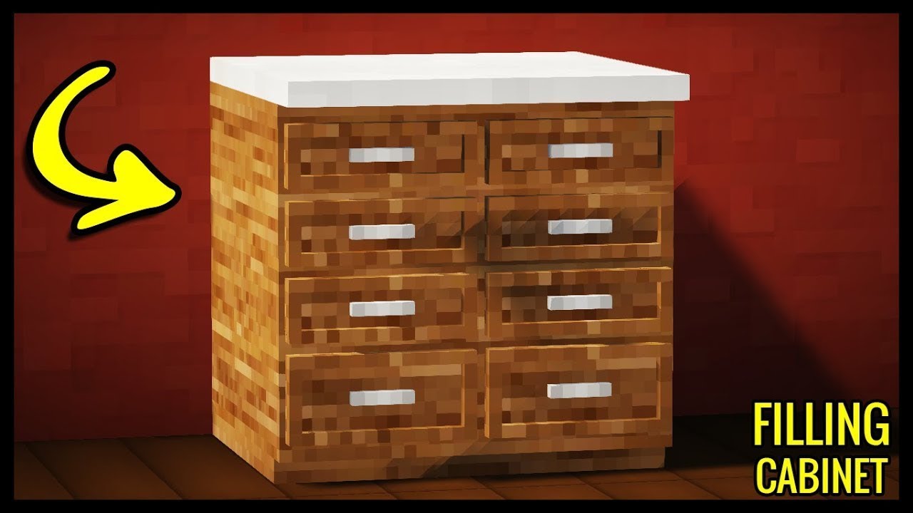 Minecraft PE: How to make a working filling cabinet | #Shorts ...