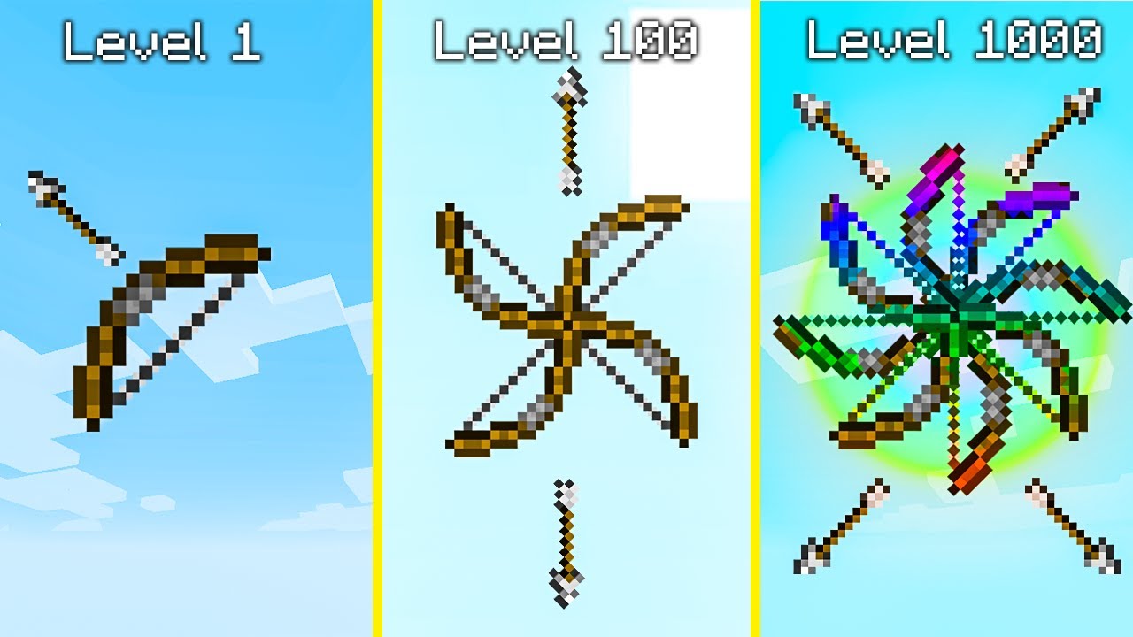 Minecraft, but i upgrade my bow to power 1000 - Minecraft videos
