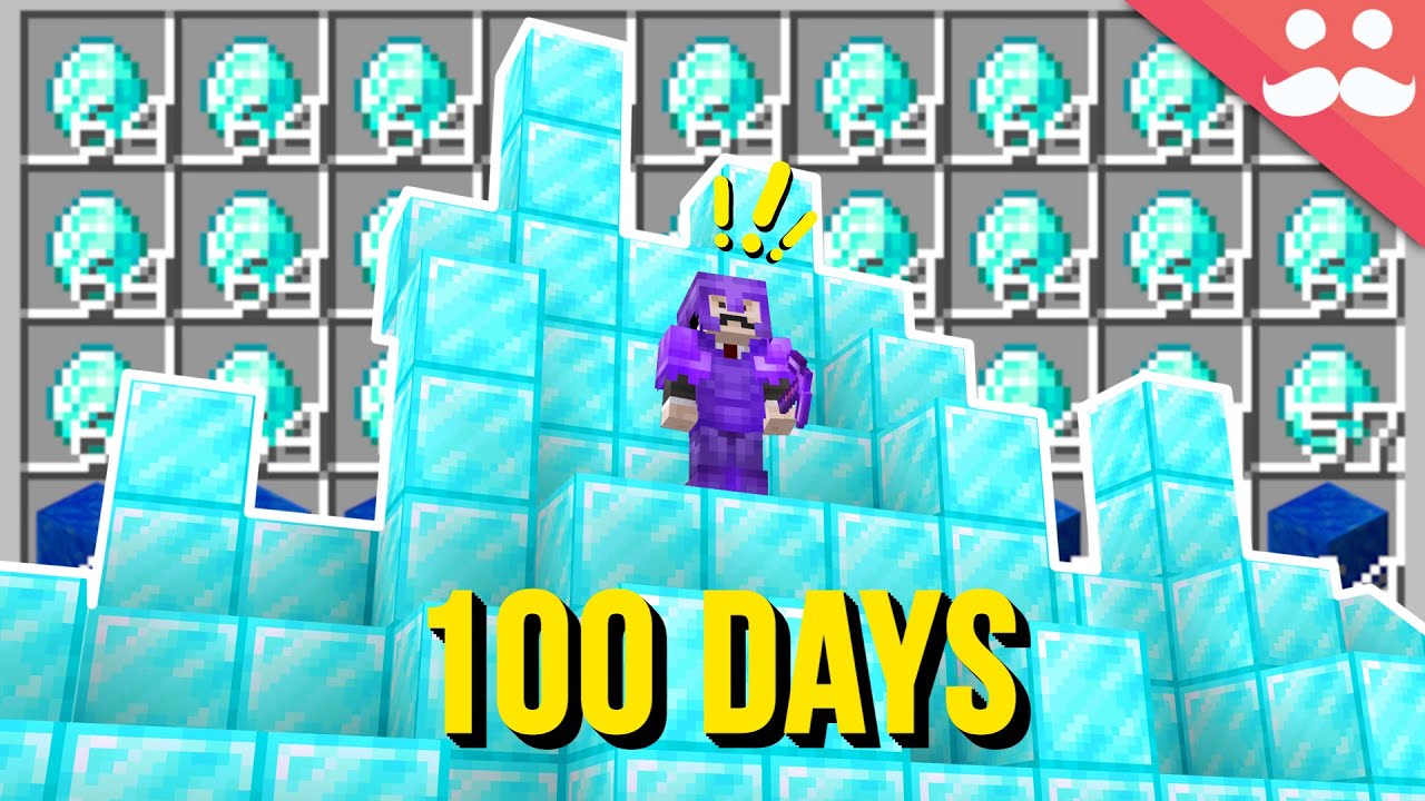 Mining for 100 Days in Minecraft - Minecraft videos