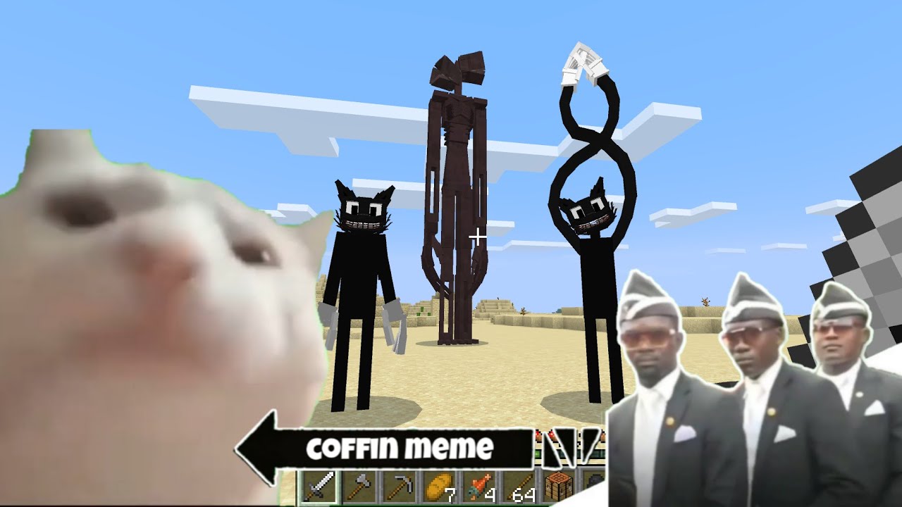 Return of Cartoon Cat and Siren Head in Minecraft Part 2 - Coffin Meme ...