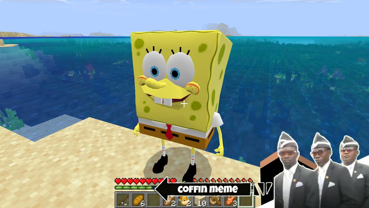 The Real Spongebob I found in Minecraft - Coffin Meme - Minecraft videos
