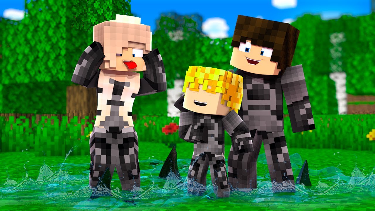 VIREI DA FAMILIA DO SHARKBOY NO MINECRAFT - Minecraft videos