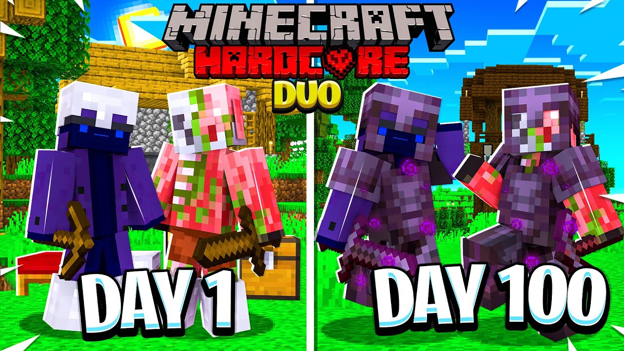 We Survived 100 Days In Hardcore Minecraft - 100 Days Duo Hardcore Minecraft - Minecraft videos