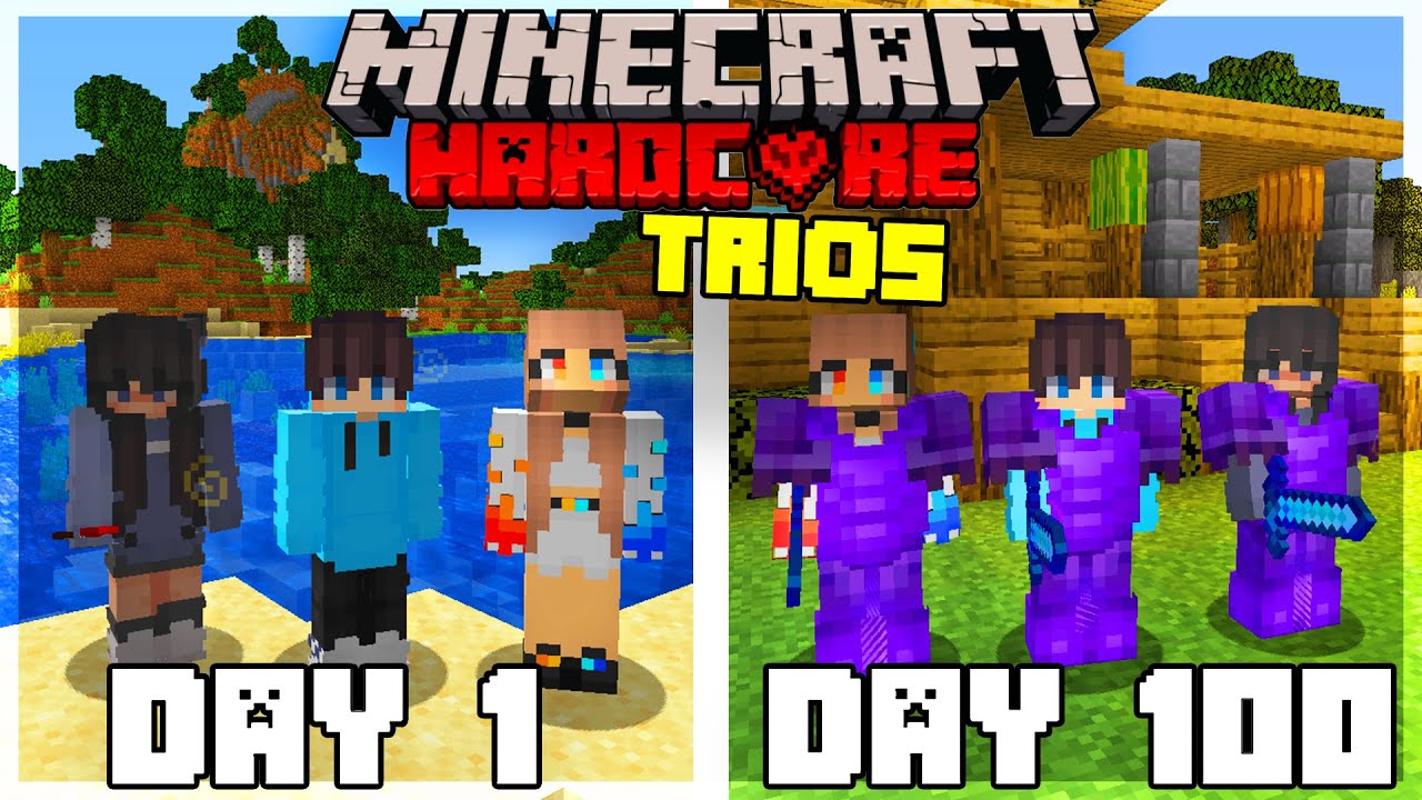 We survived 100 Days In Hardcore Minecraft - TRIO Minecraft Hardcore ...