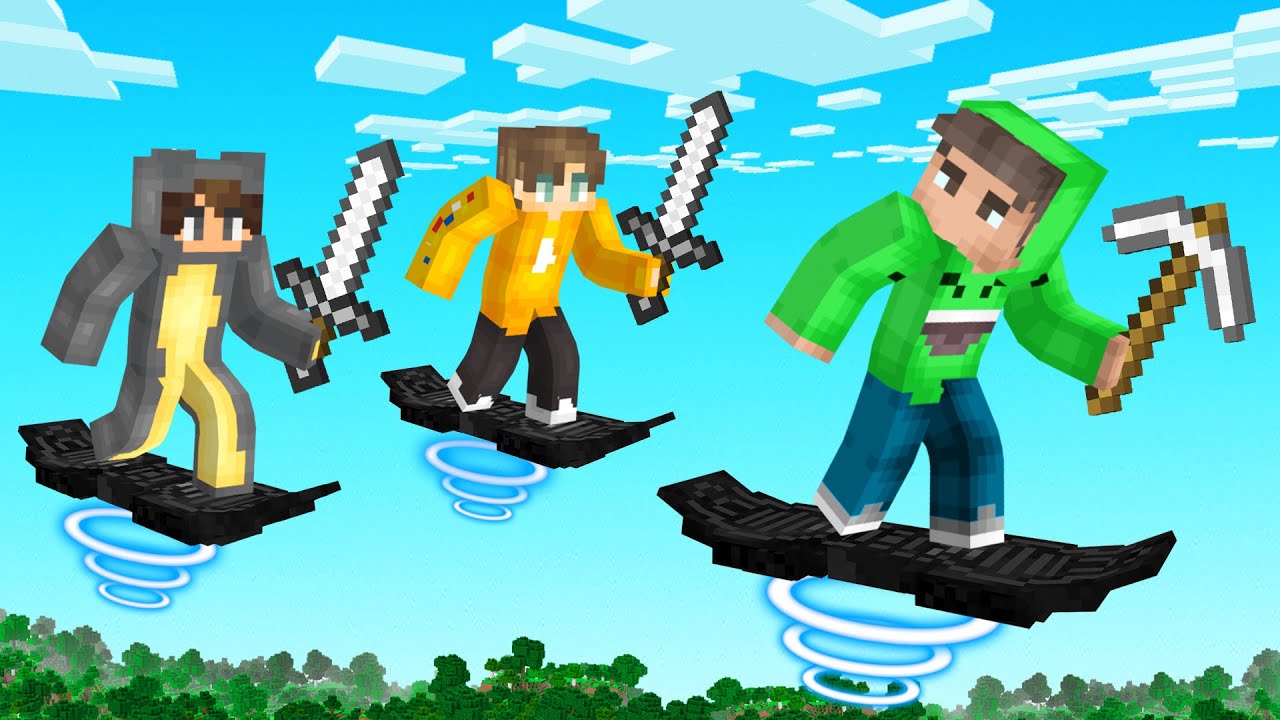 HUNTERS vs SPEEDRUNNER With HOVERBOARDS! (Minecraft) - Minecraft videos