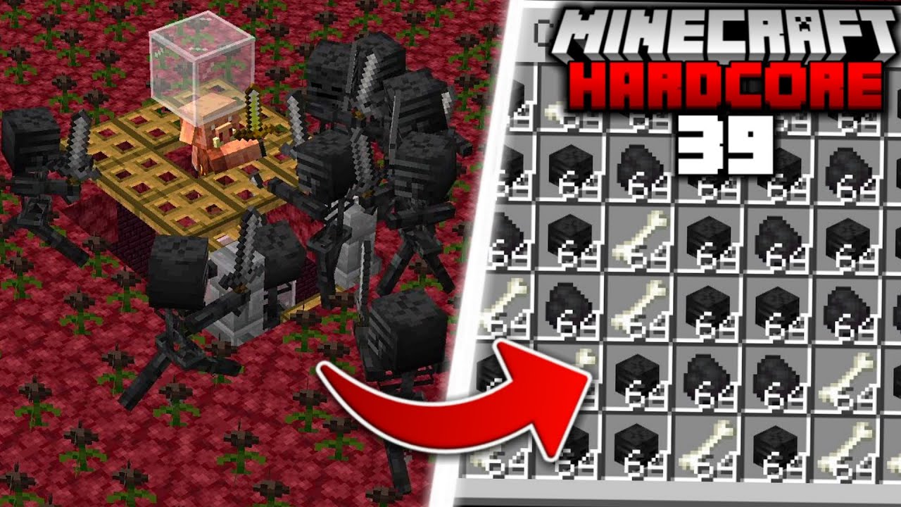 I Built A Wither Skeleton Farm In Minecraft Hardcore 39 Minecraft Videos