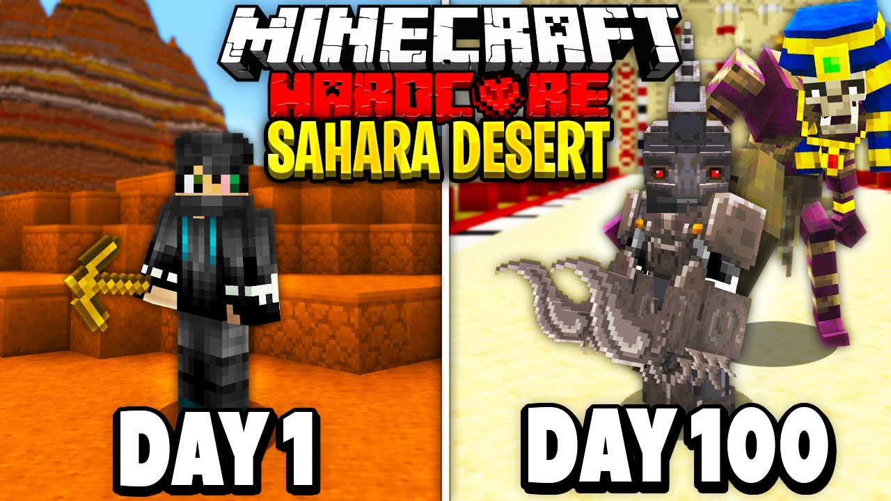 I Survived 100 Days of Hardcore Minecraft in the Sahara Desert.. Here's ...
