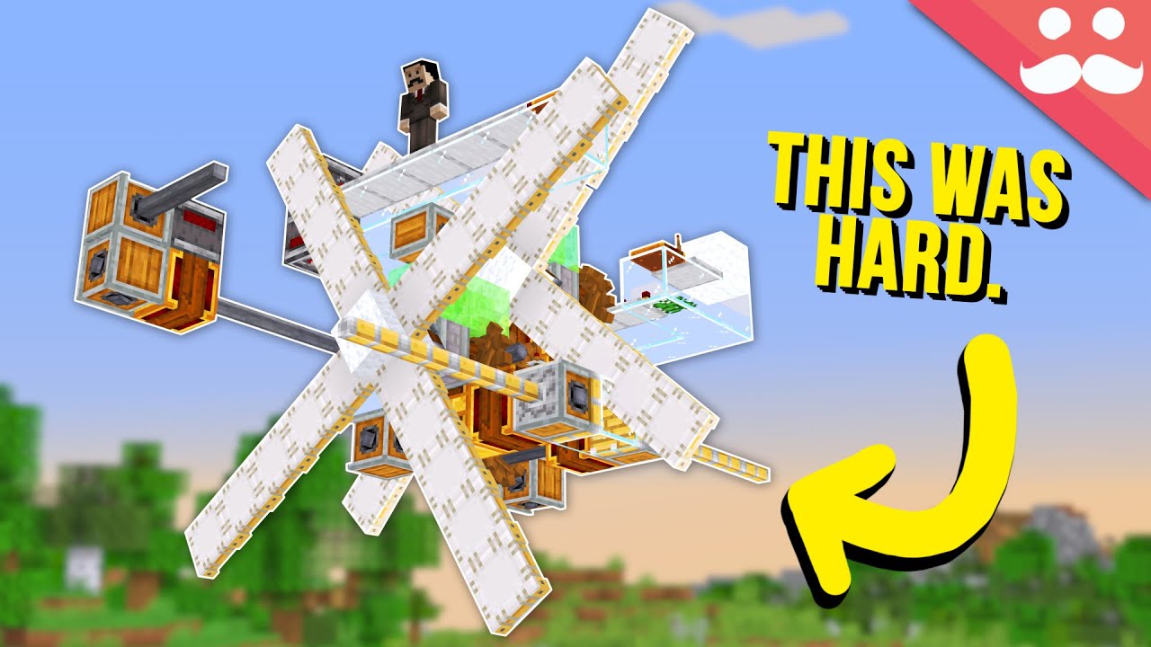 I made a wind powered airship in Minecraft. It actually works ...