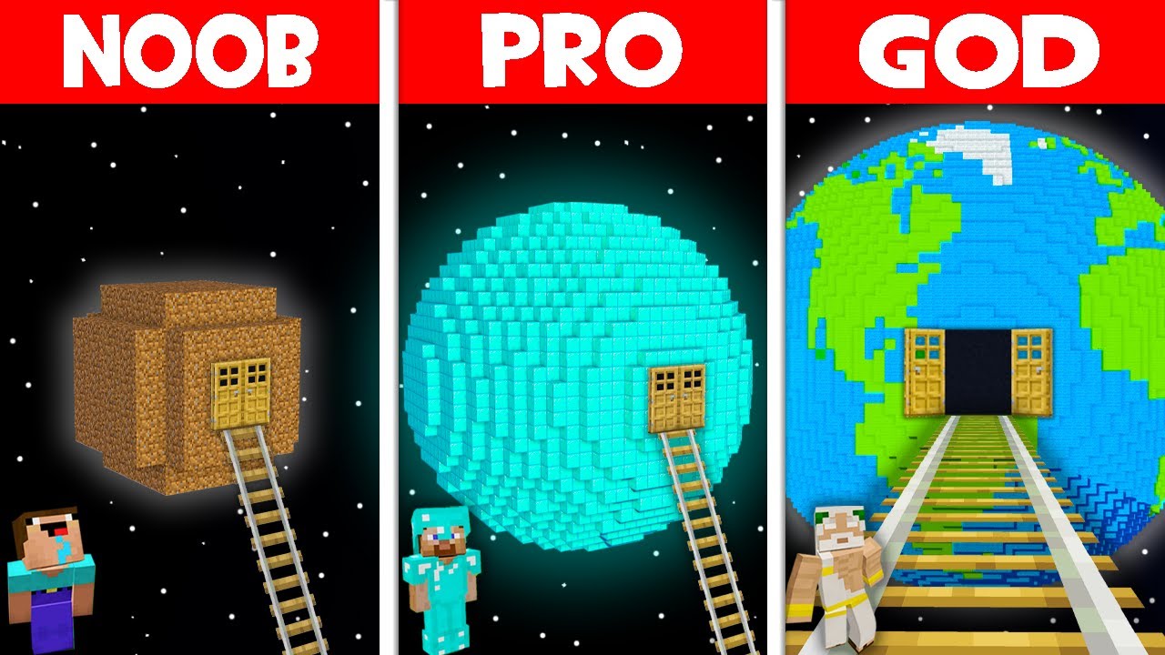Minecraft NOOB vs PRO vs GOD: NOOB FOUND SECRET RAILS TO THE PLANET ...