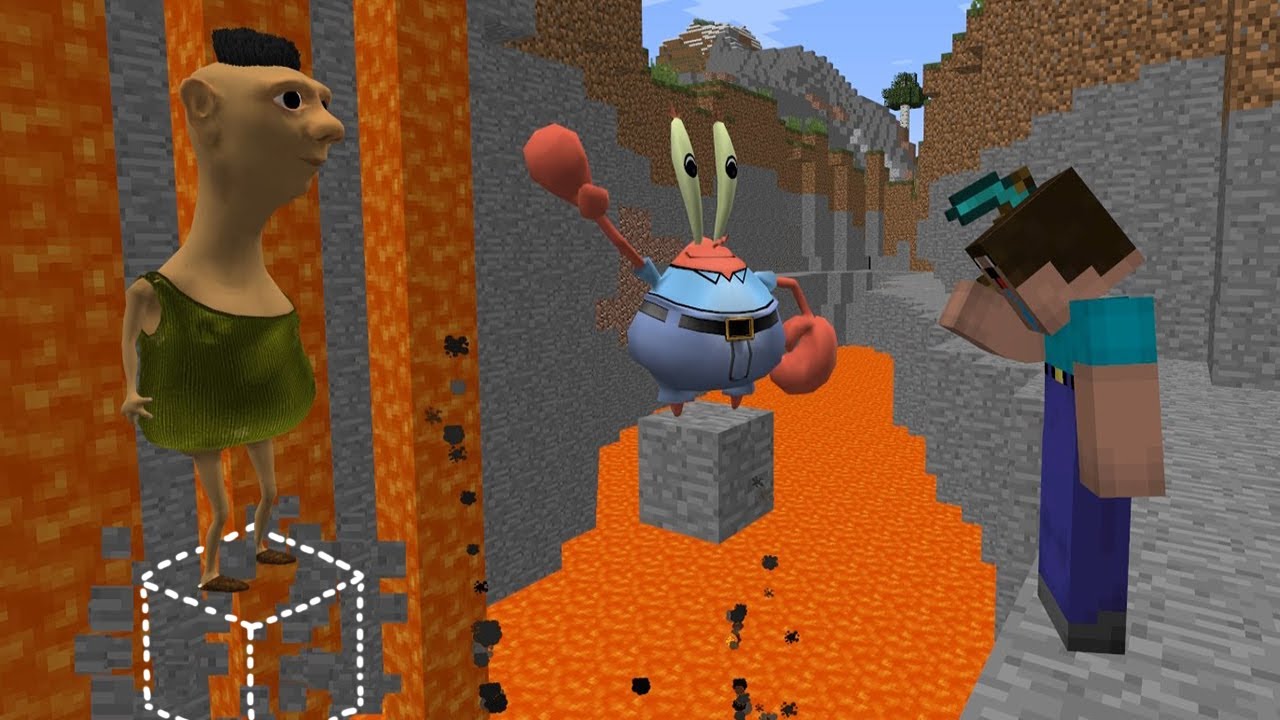 Minecraft Saving Hamood vs SpongeBob Mr.Krabs Part6 #Shorts - Minecraft ...