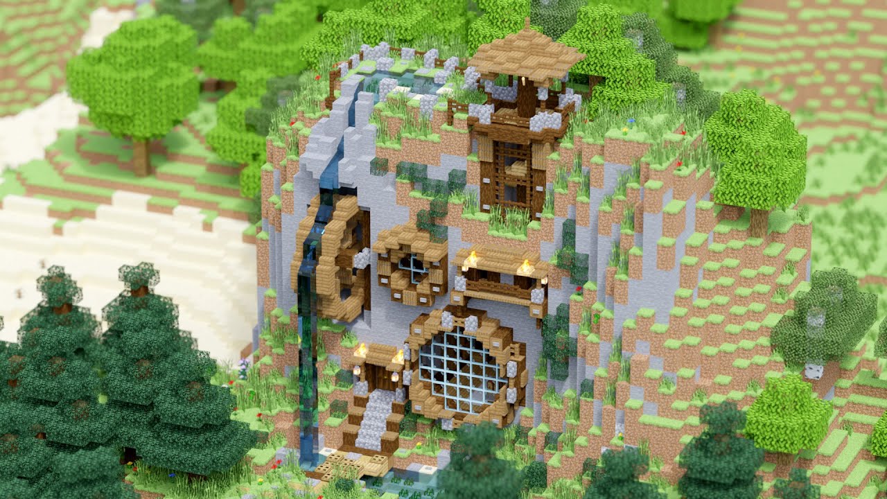 Minecraft Timelapse: Survival Mountain House | 3 Levels - Minecraft videos